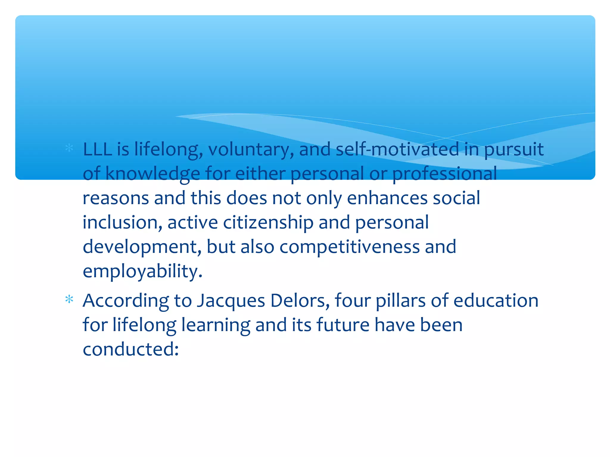 Lifelong learning and Educational Systems | PPT