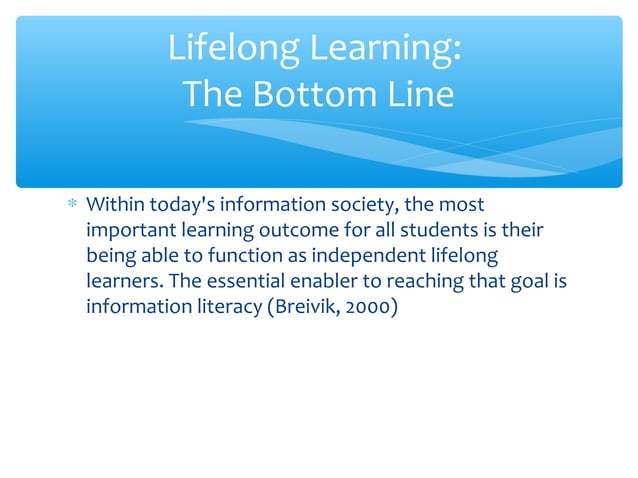 Lifelong learning and Educational Systems | PPT