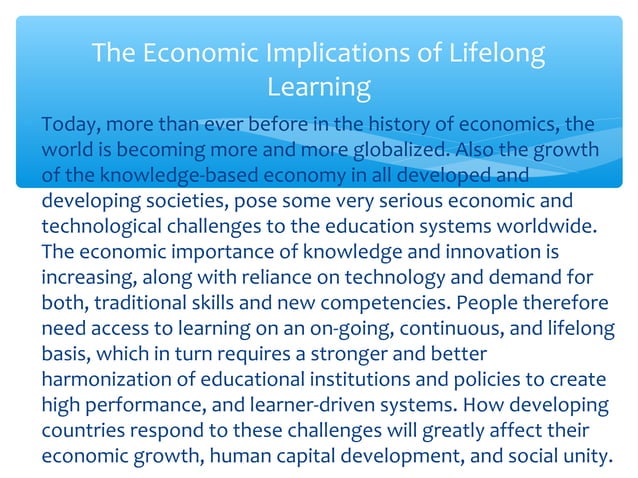 Lifelong learning and Educational Systems | PPT