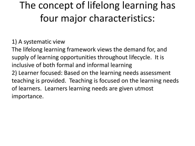 Lifelong learning ppt | PPTX
