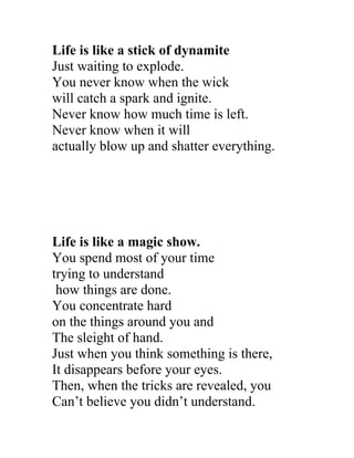 Metaphors About Life