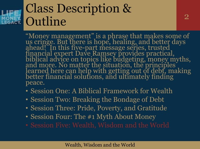 Life, Money, Legacy - Session 5 | PPT