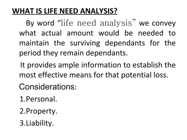Life Need Analysis And Concept Of Human Life | PPT | Life Insurance ...