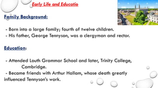 Life of Alfred Tennyson - Romantic poet | PPTX