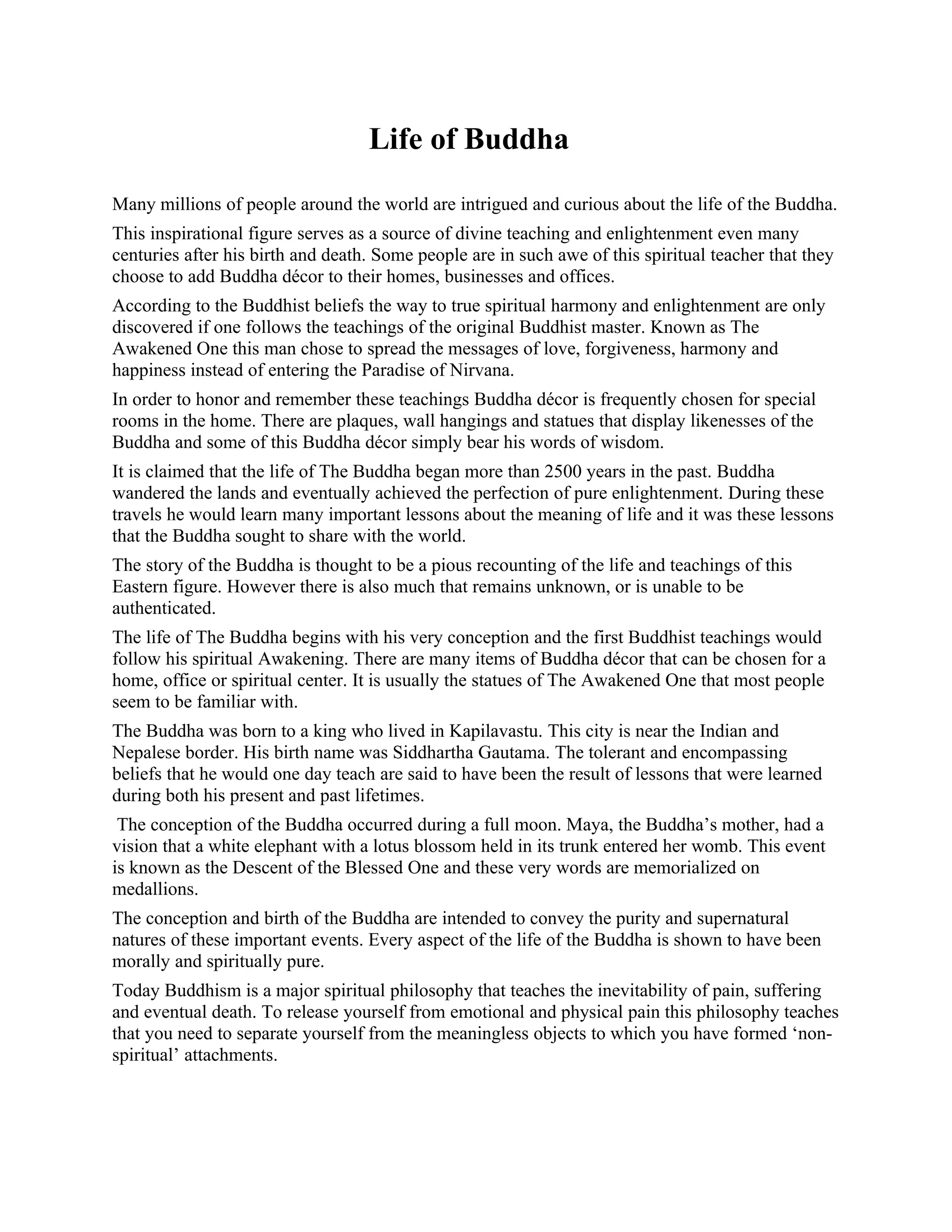 Life of buddha | PDF