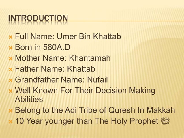 Life of hazrat umer(r.a) | PPTX | Islam | Religion & Spirituality