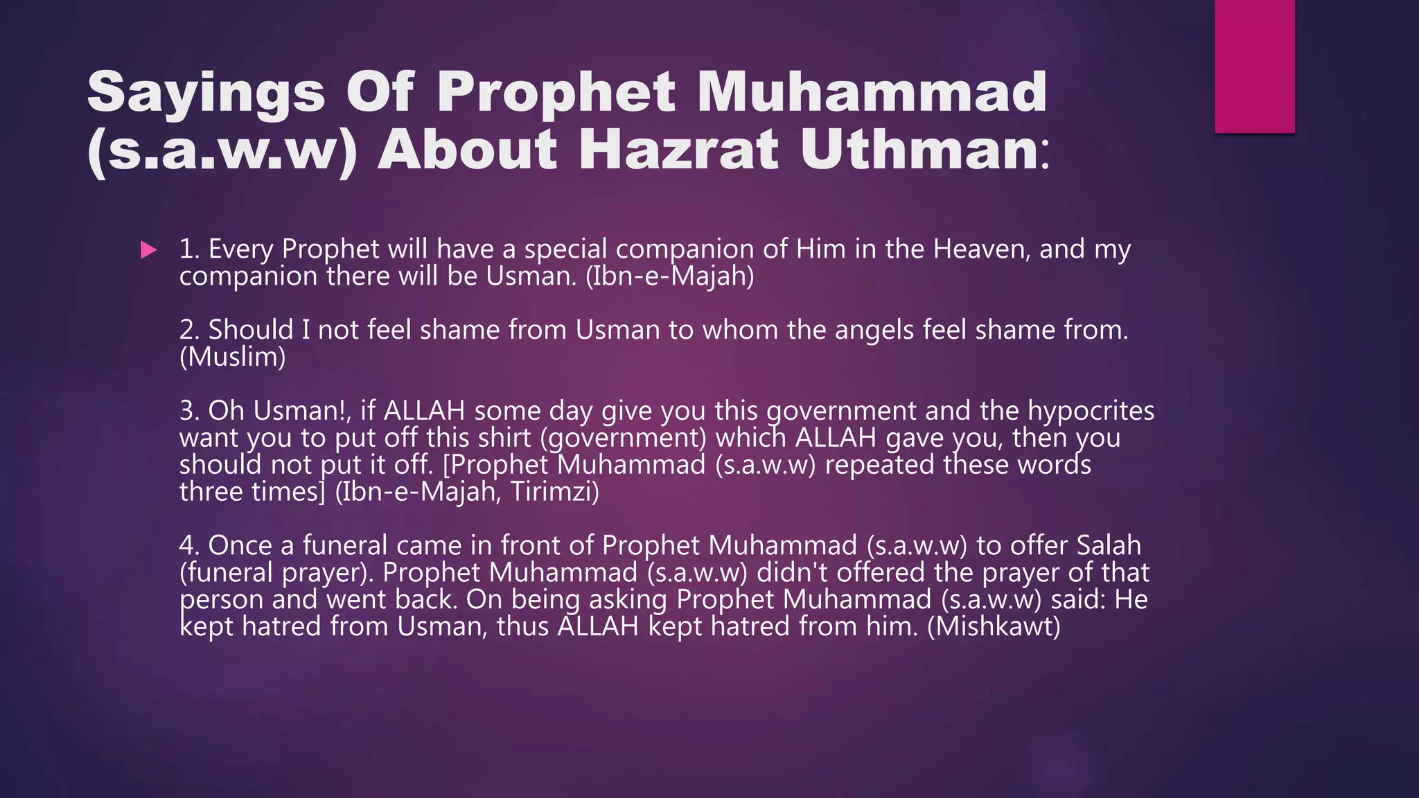 Life of hazrat usman(ra) | PPTX