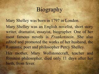 Life of mary shelley | PPT