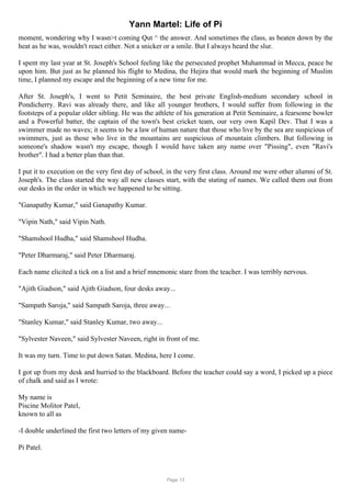 Life of Pi, story written by Yann Martel | PDF