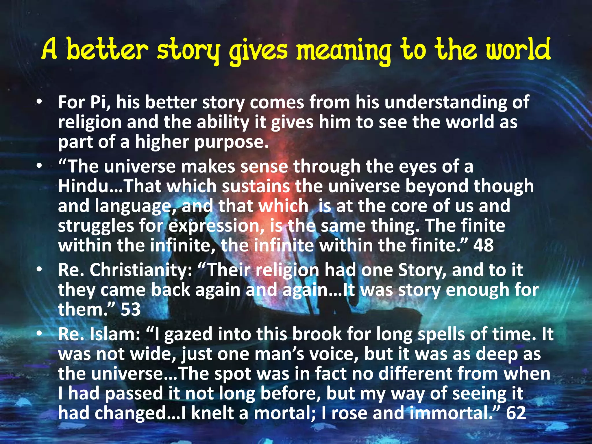 How is the concept of belief explored in 'Life of Pi'? | PDF