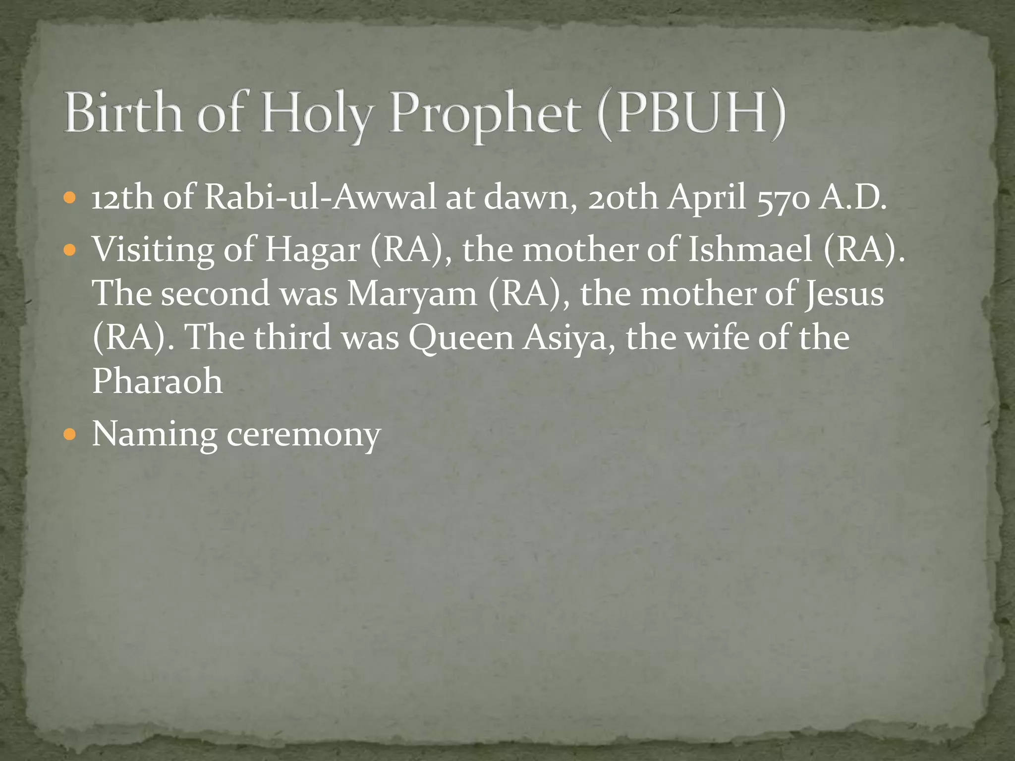 Life of prophet muhammad (pbuh) before prophethood | PPTX