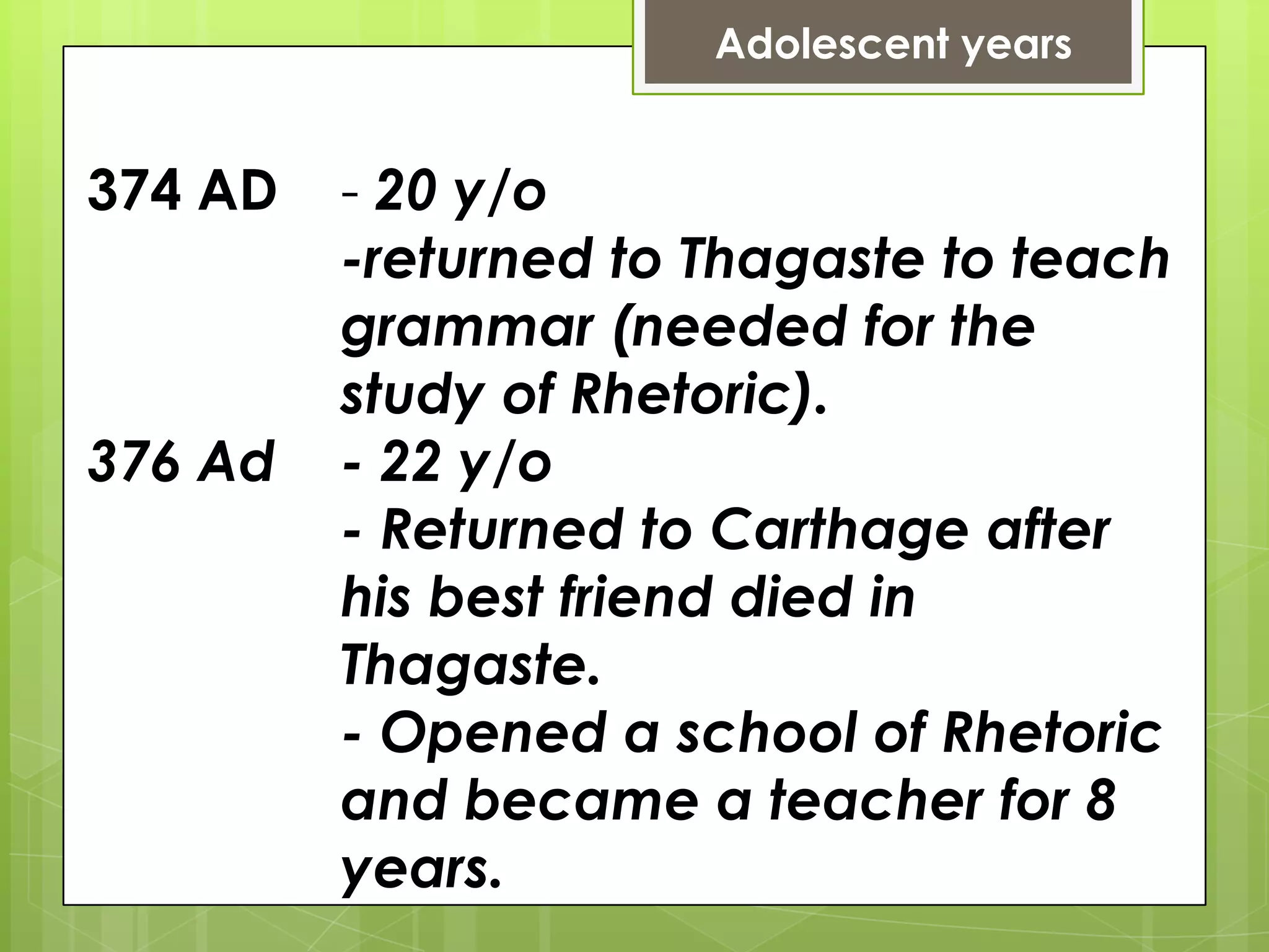 Life of St. Augustine of Hippo | PPTX