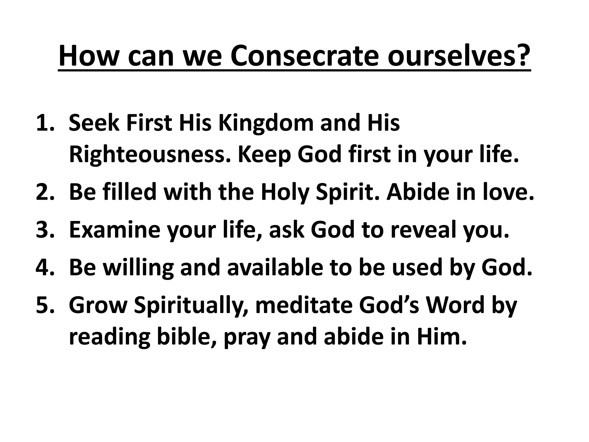 Life on the highest plane - The consecrated life | PPTX