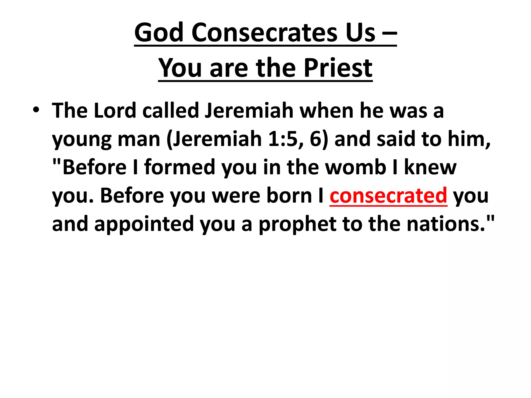 Life on the highest plane - The consecrated life | PPTX