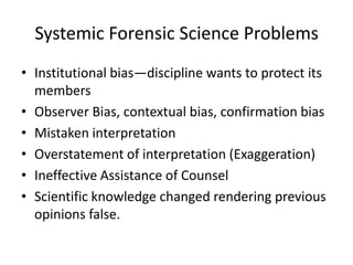 Litigating Flawed Forensic Science at Every Stage | PPTX | Law