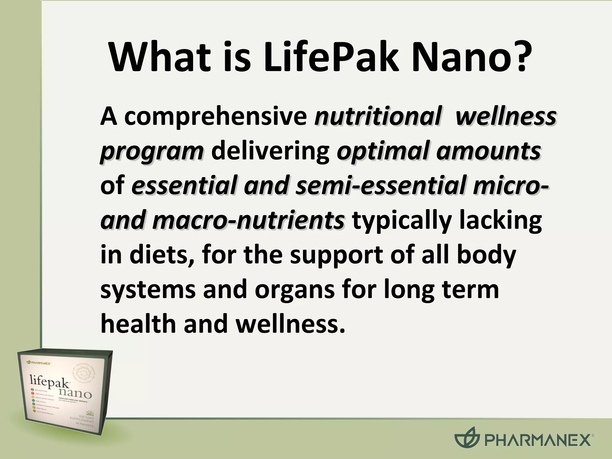 Lifepak Nano Intro | PPT