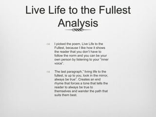 Life poems project | PPTX