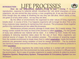 LIFE PROCESSES | PPT