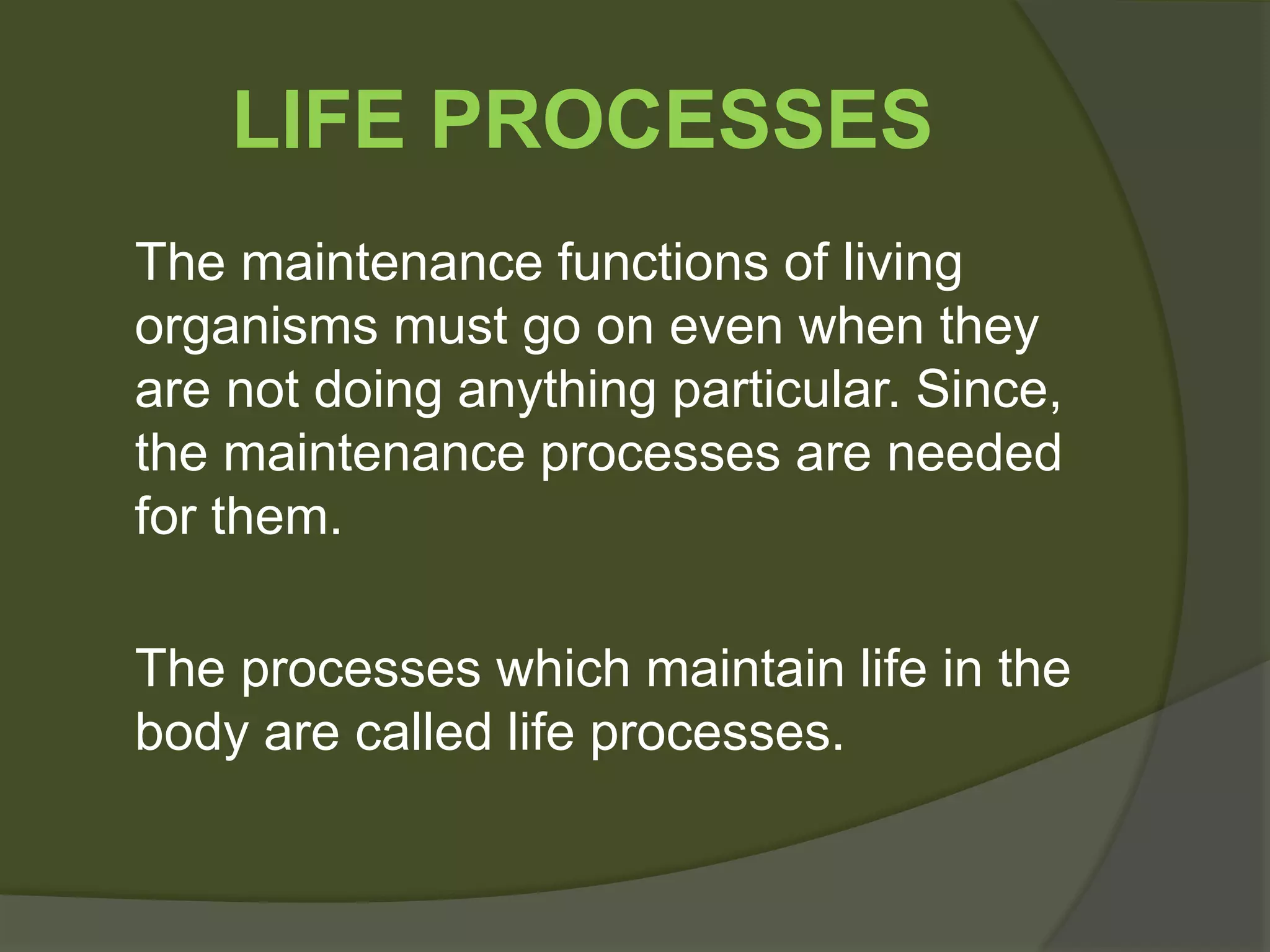 Life processes by joel | PPTX