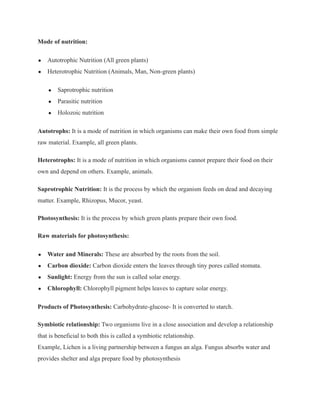 Life processes notes | PDF