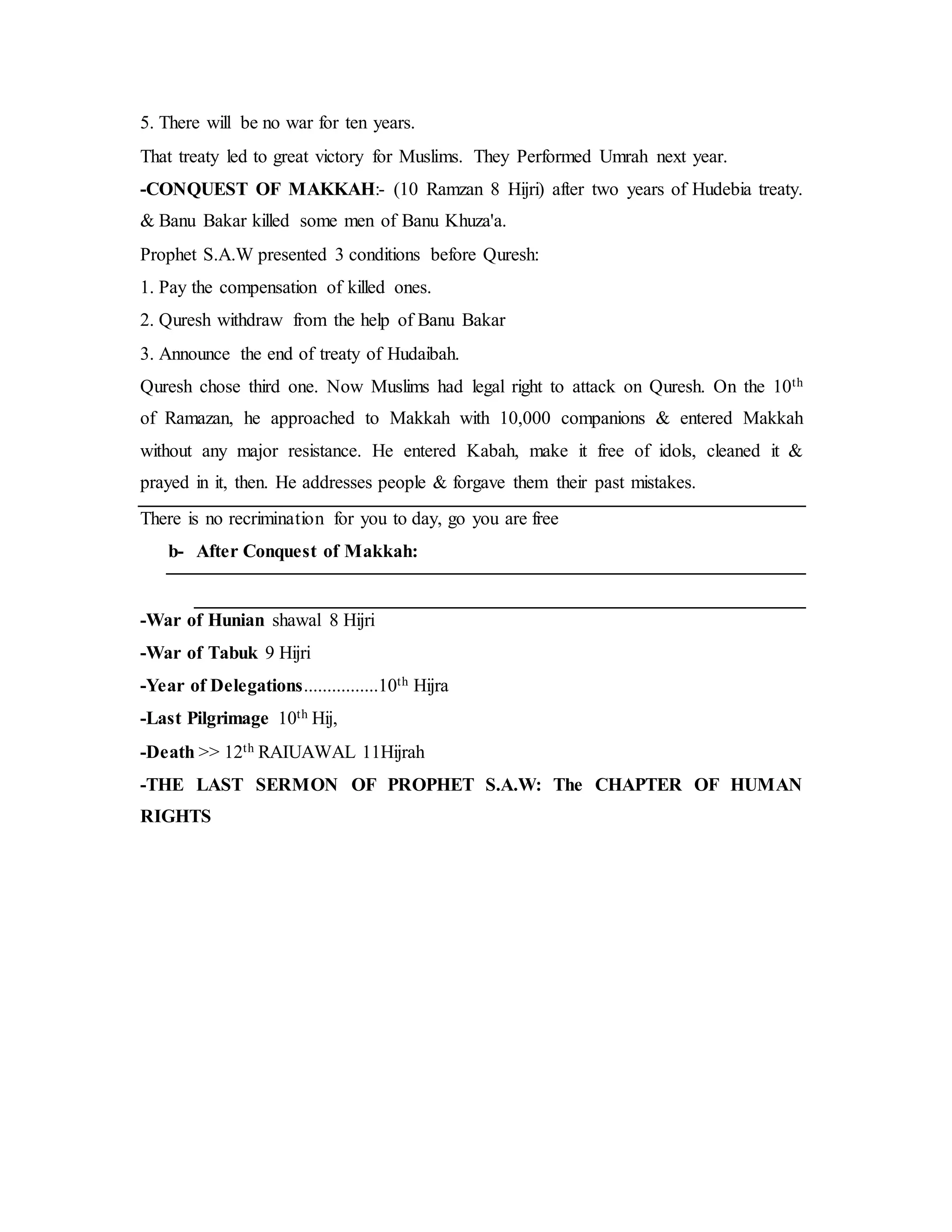 Life profile of prophet Hazrat Muhammad (saw) | DOCX
