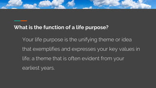 Life Purpose Ingredients Webinar | PPT