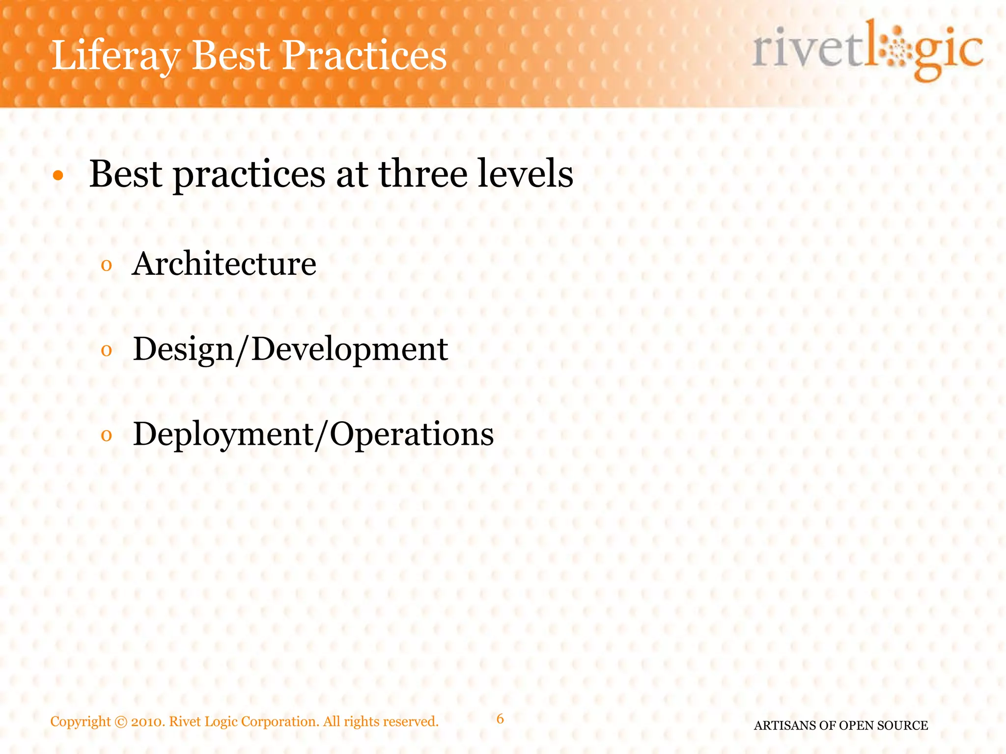 Liferay Developer Best Practices for a Successful Deployment | PPT