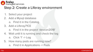Liferay OpenShift services devcon workshop | PPT