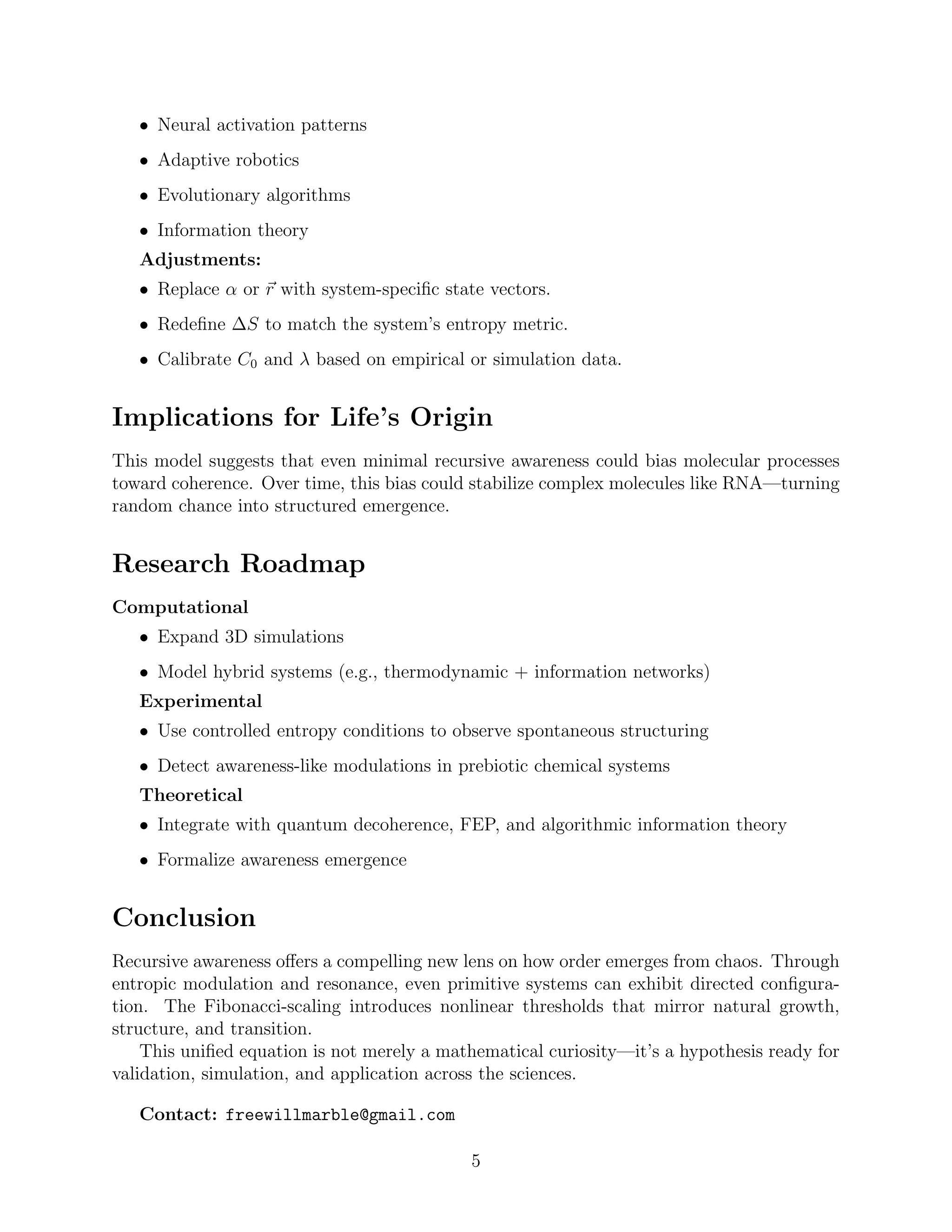 Could This Be How It All Began? A Unified Framework for Recursive Awareness in Molecular ...