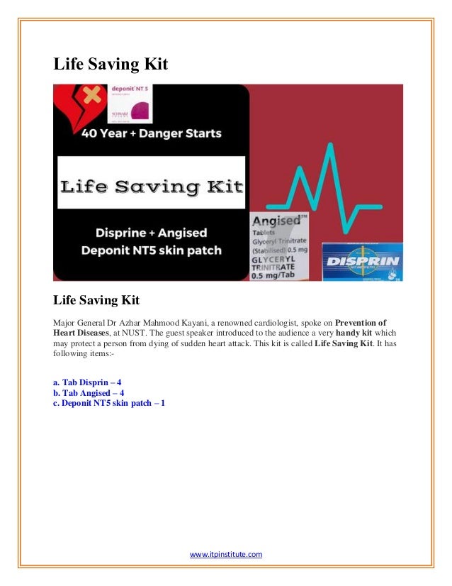 Life saving kit