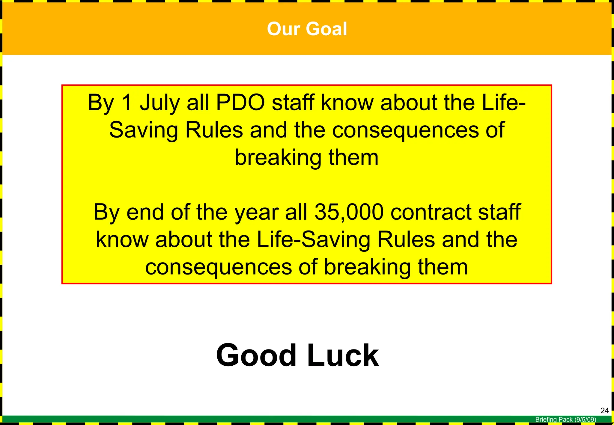 Life-Saving Rules provide workers in the industry with the actions they ...