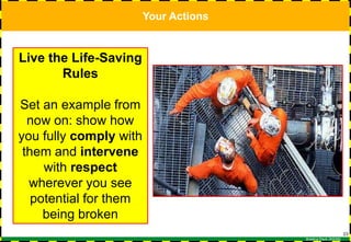 Life-Saving Rules provide workers in the industry with the actions they ...