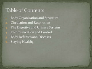 Life Science 1.1 : Body Organization | PPTX