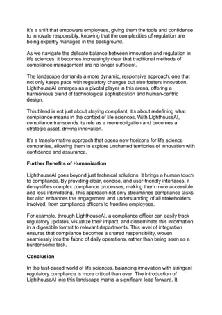 Life Science Compliance Balancing Innovation And Regulation.docx ...