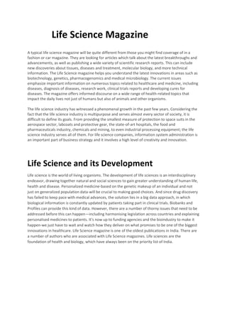 Life Science Magazine.pdf | Biological Sciences | Science