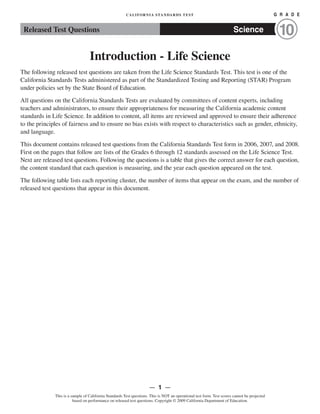 Life science practice test | PDF
