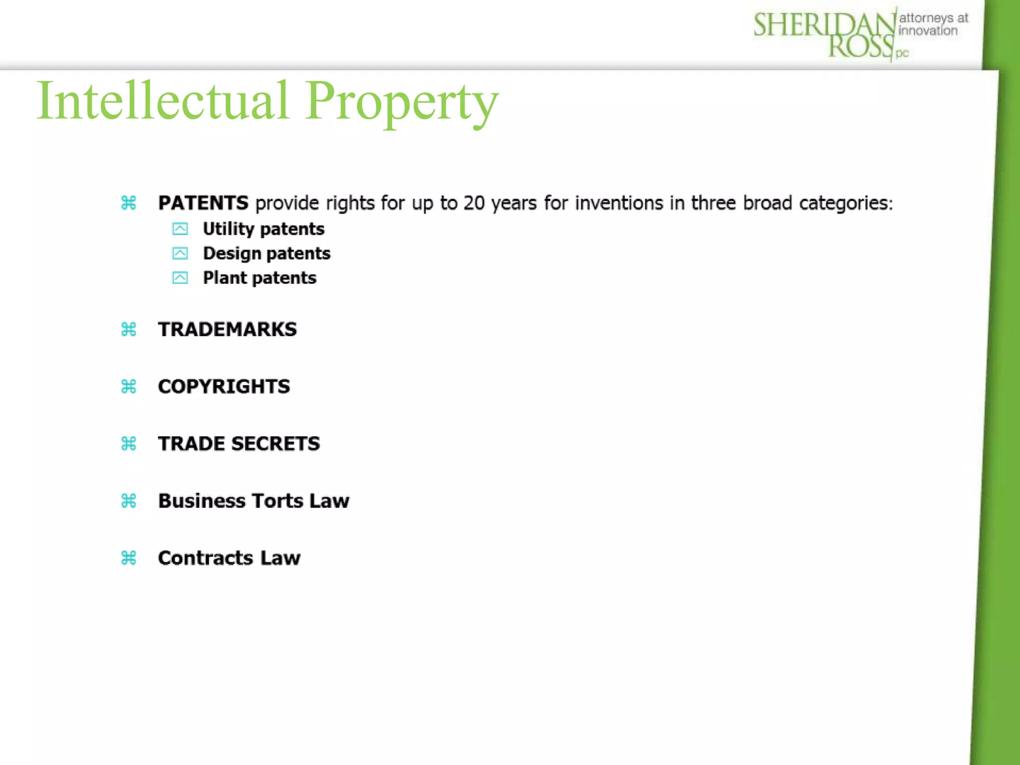 Basics of Intellectual Property PPT by Rob Traver at Sheridan Ross | PPT