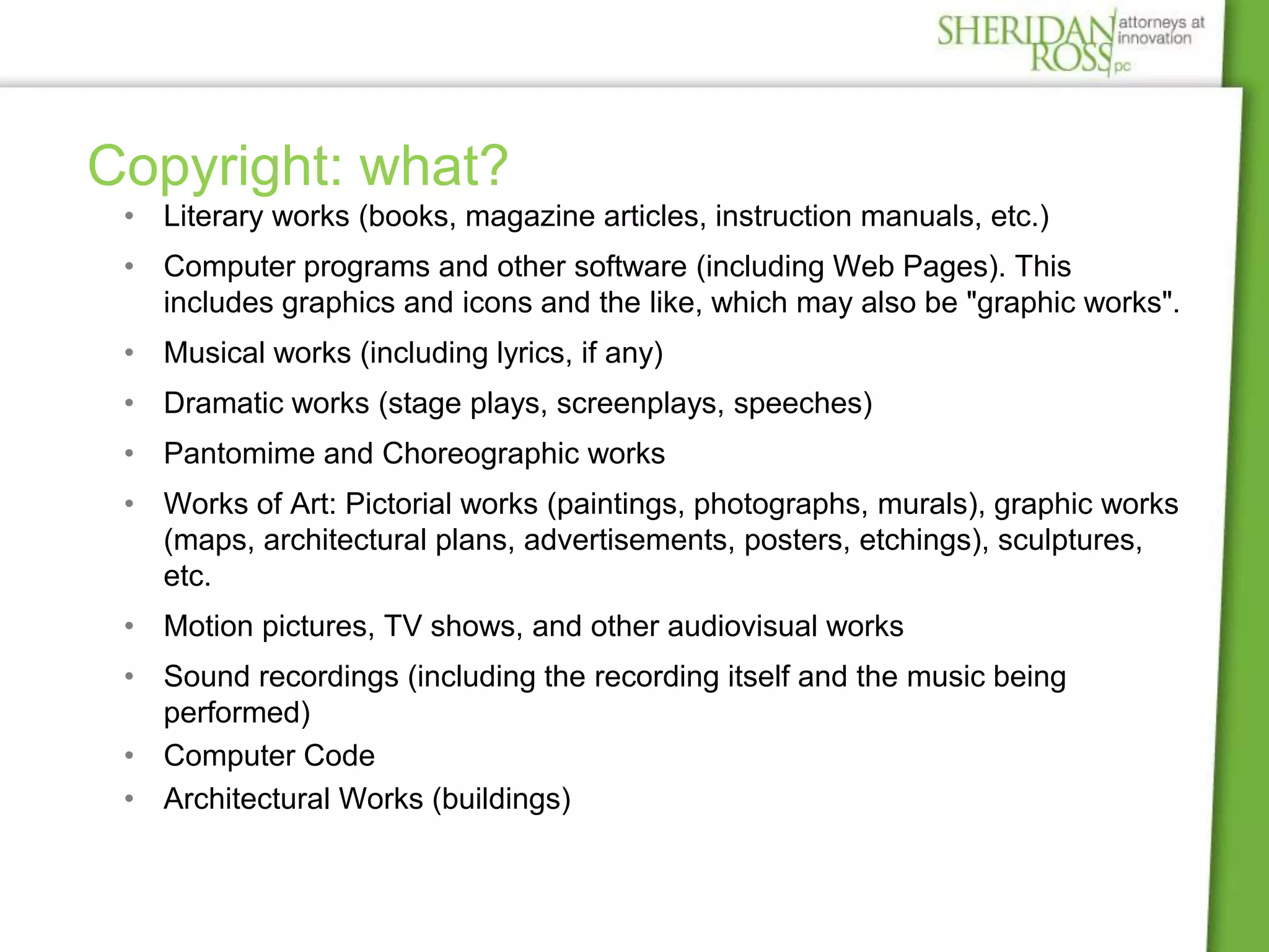 Basics of Intellectual Property PPT by Rob Traver at Sheridan Ross | PPT