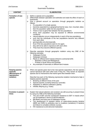 Life sciences gr 12 exam guide 2014 eng | PDF