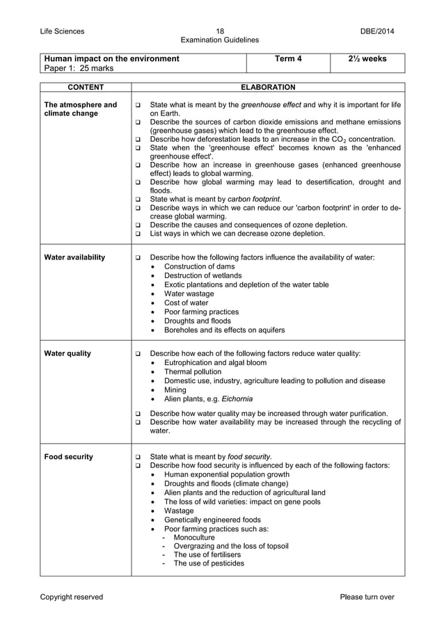 Life sciences gr 12 exam guide 2014 eng | PDF
