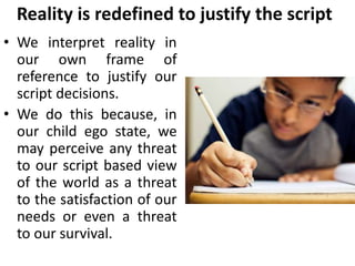 Life scripts definitions (Transactional analysis / TA is an integrative ...