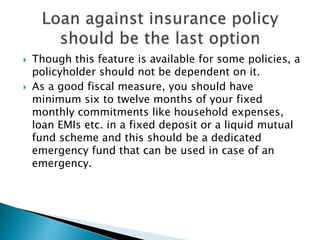 Loans against life insurance policies | PPTX