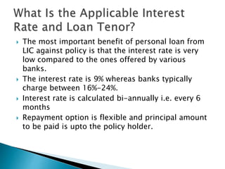 Loans against life insurance policies | PPTX