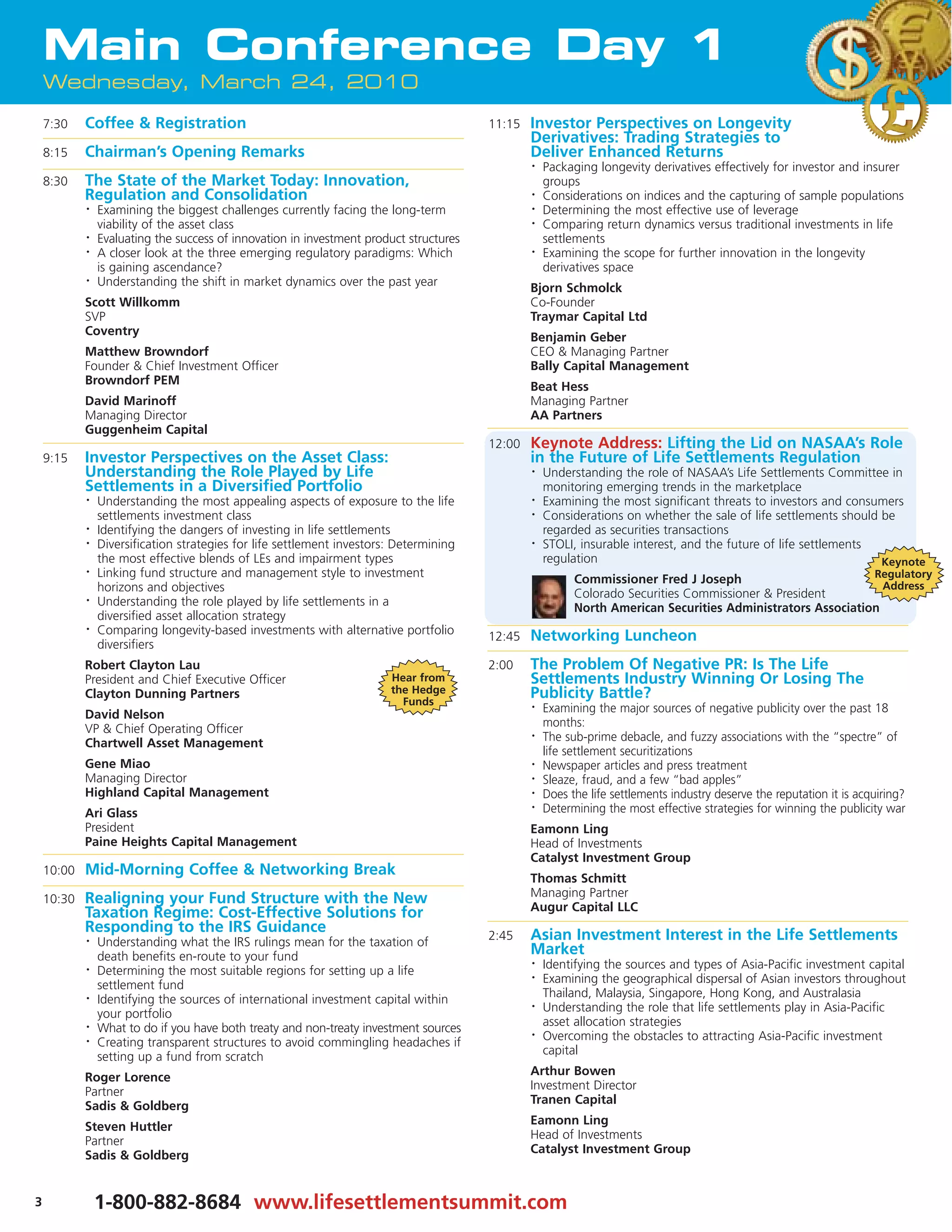 "3rd Life Settlements & Longevity Summit | PDF