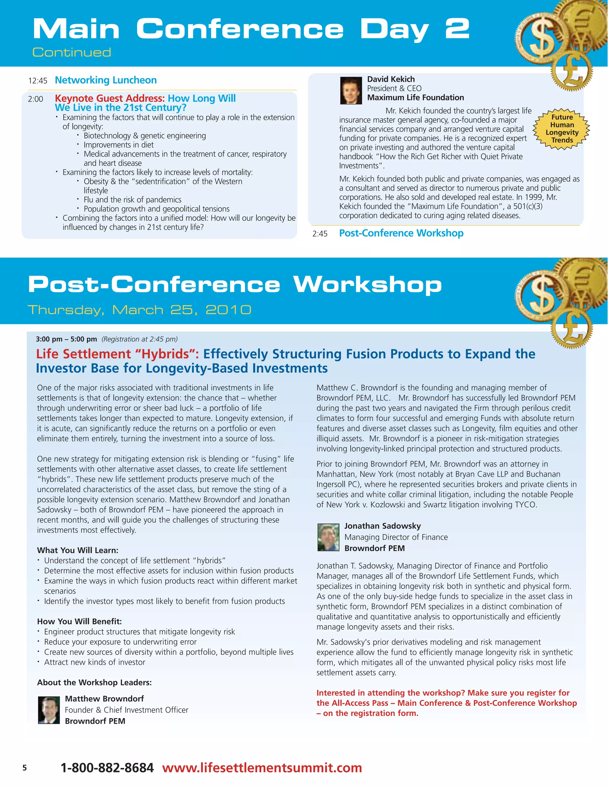 "3rd Life Settlements & Longevity Summit | PDF