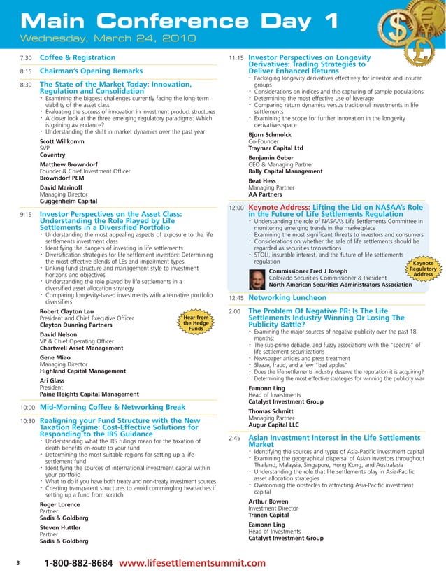 "3rd Life Settlements & Longevity Summit | PDF