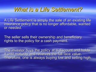 Life settlement power point | PPT