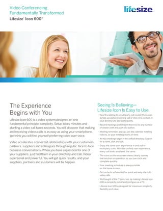 Lifesize icon 600 datasheet en | PDF | Web Conferencing | Computer ...