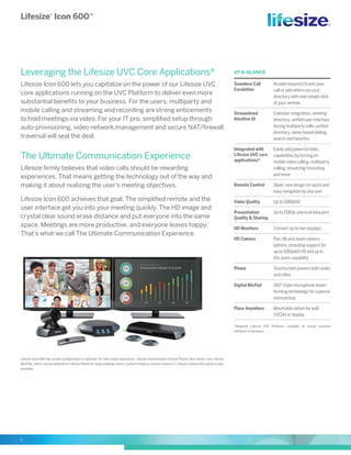 Lifesize icon 600 datasheet en | PDF | Web Conferencing | Computer ...