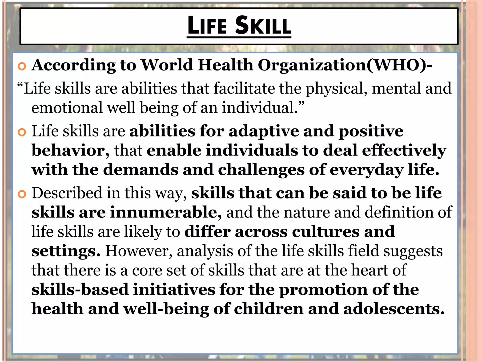 Life skill and independent living | PPTX